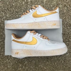 Nike | Shoes | Custom Nike Air Force Metallic Gold | Poshmark
